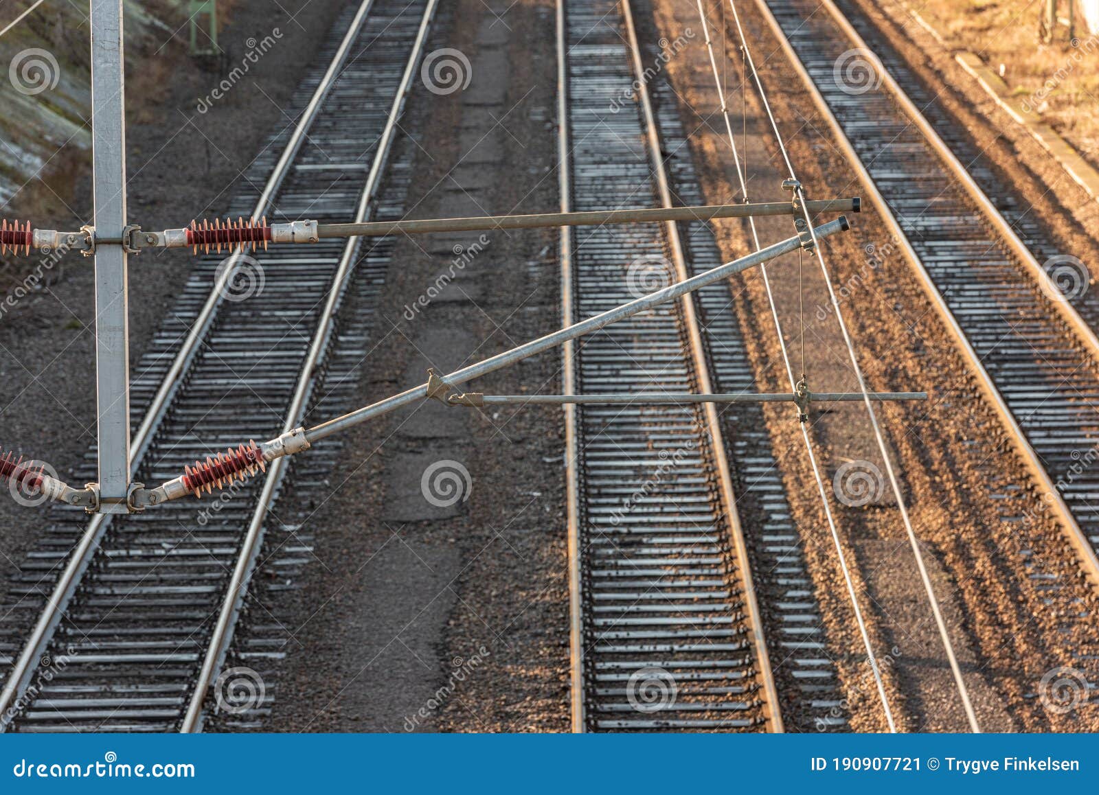 Overhead Lines and Railway Tracks Stock Image - Image of perspective ...