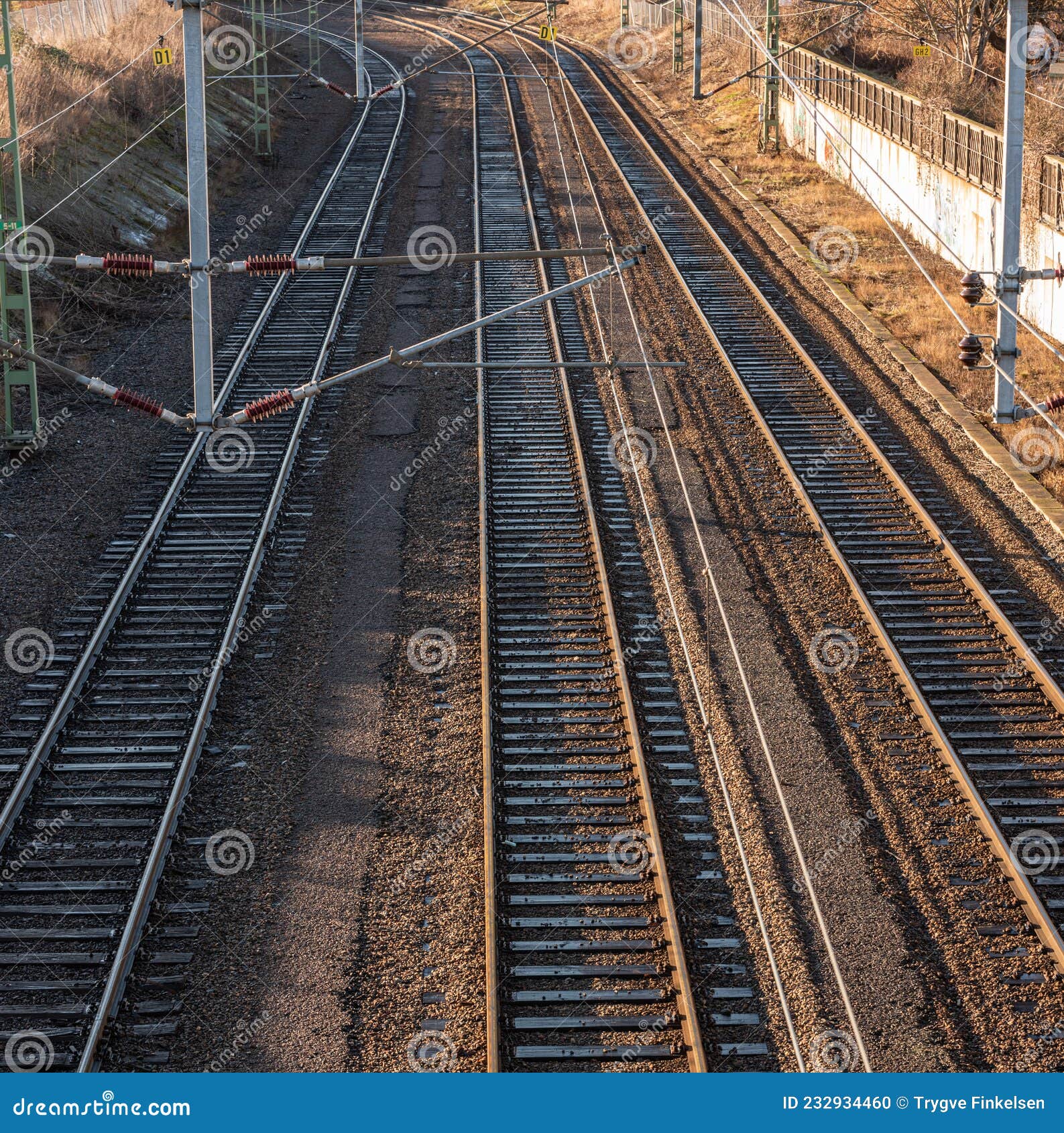 Overhead Lines and Railway Tracks Stock Photo - Image of perspective ...