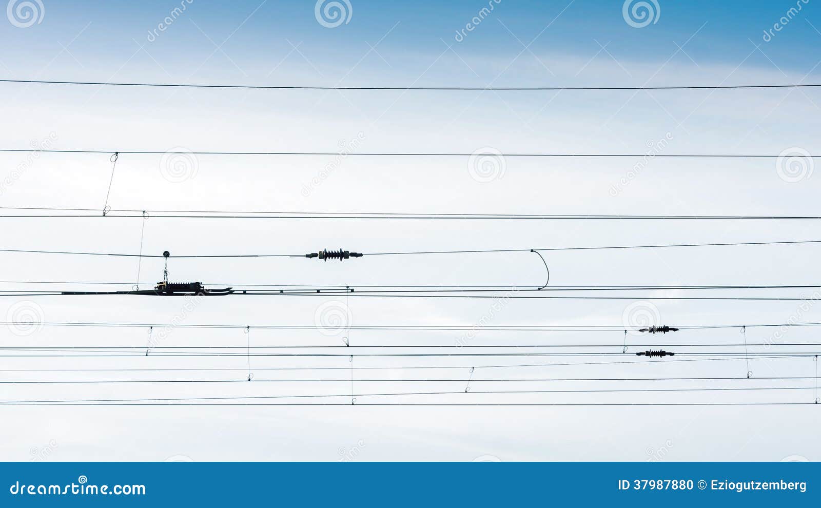 Overhead Lines At Sunset Royalty-Free Stock Photography | CartoonDealer ...