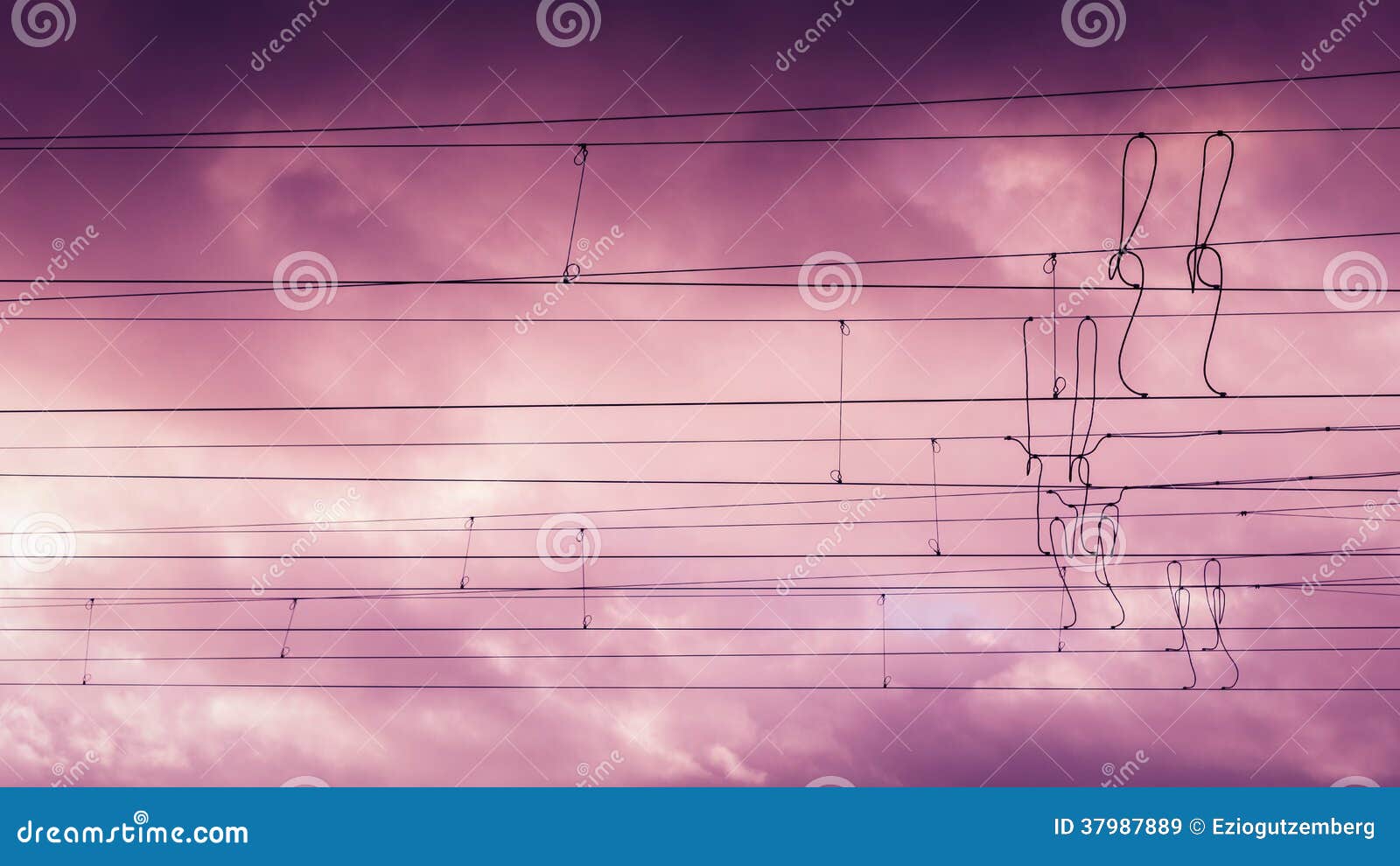 Overhead Lines Pole Mounting On A Crossing Royalty-Free Stock Image ...