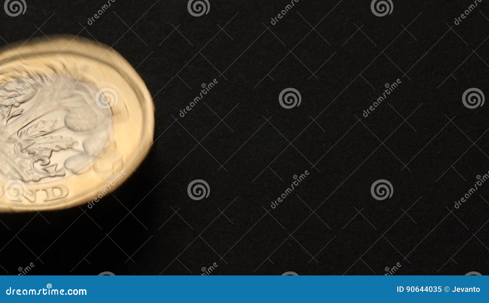 Overhead New UK One Pound Coin Spinning Stock Video - Video of closeup ...