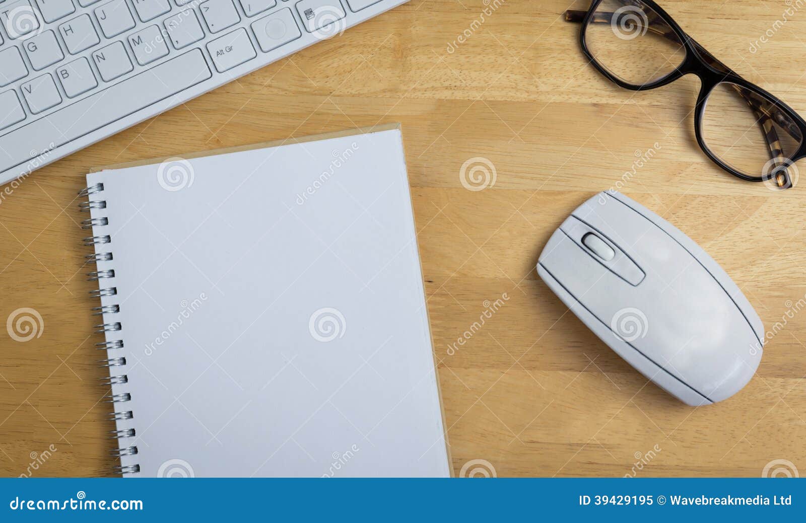 Overhead of Notebook and Glasses Stock Image - Image of glasses, space ...