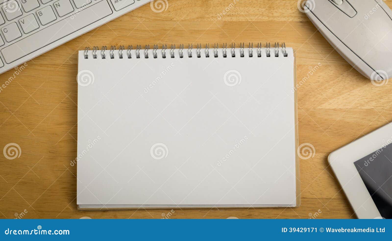 Overhead of Notepad and Technology Stock Image - Image of empty, tablet ...