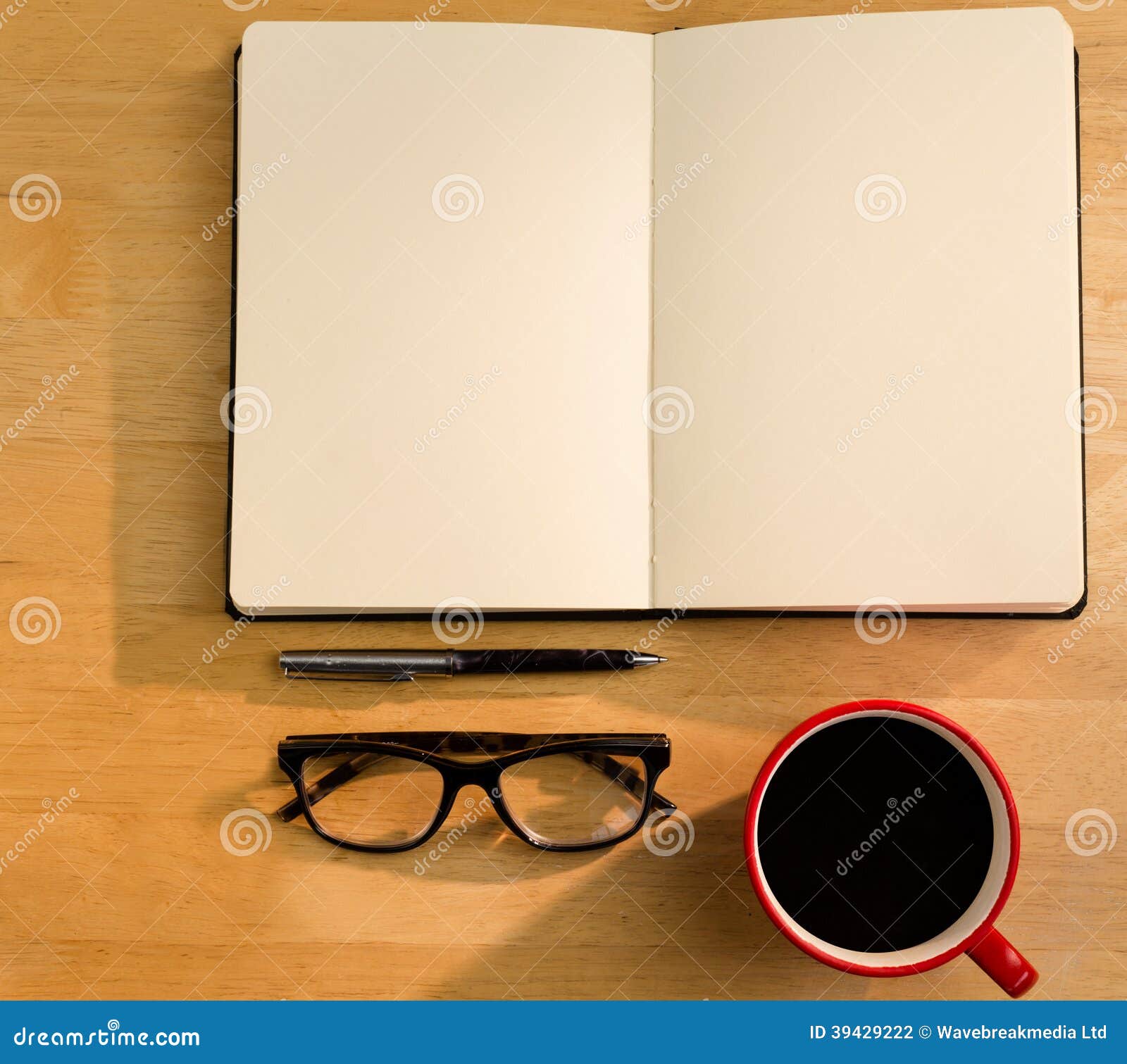 Overhead Of Open Notebook On Laptop Royalty-Free Stock Image ...