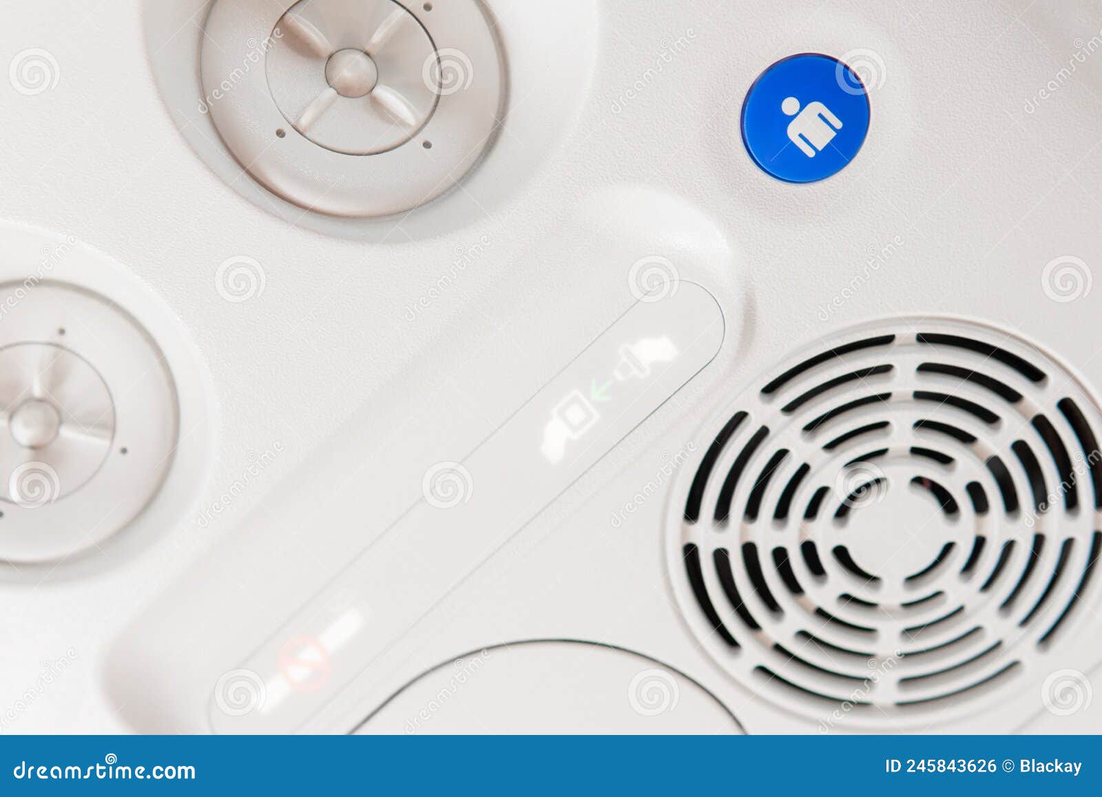 Overhead Panel for Passengers in an Aircraft Stock Photo - Image of ...