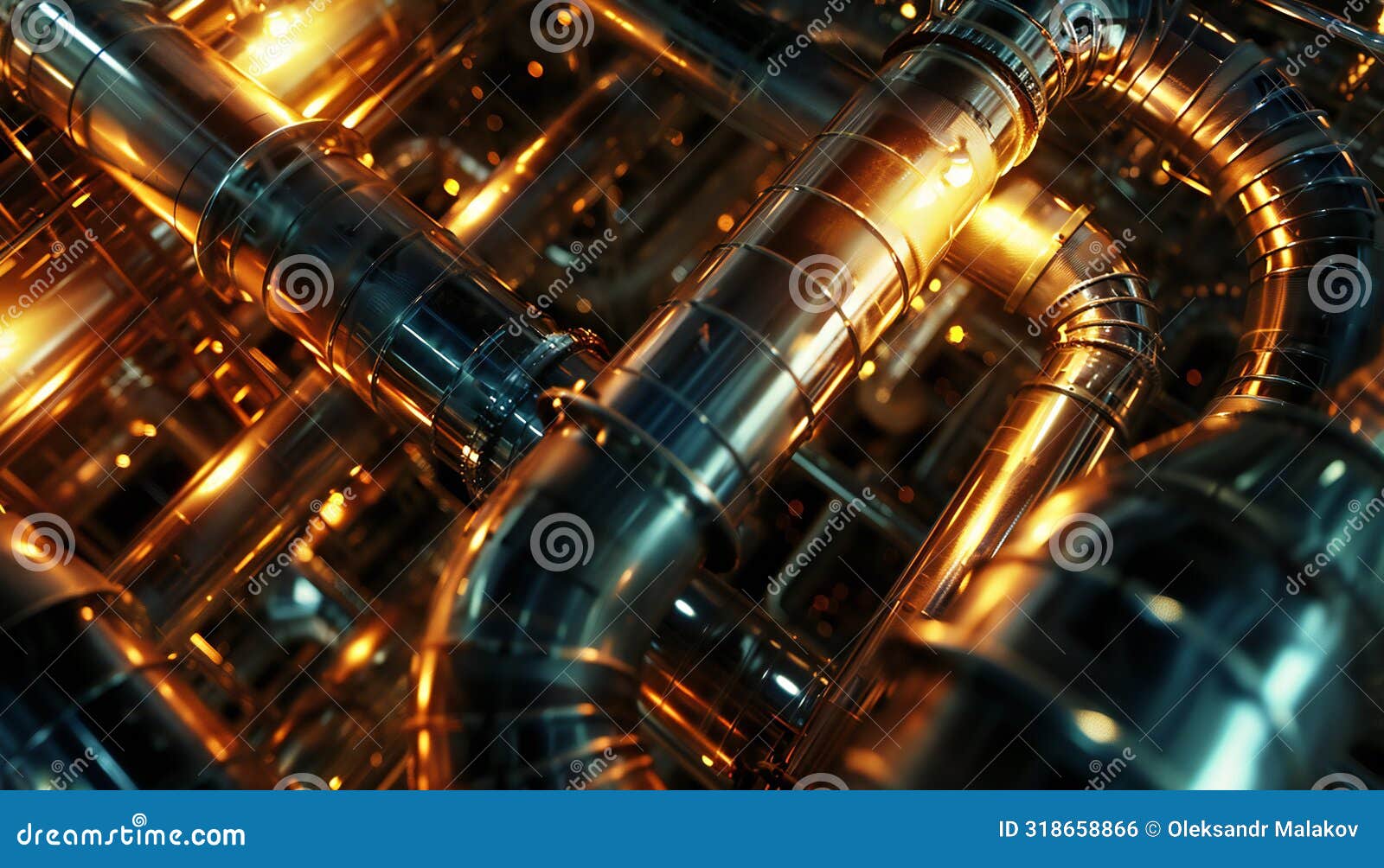 An Overhead Perspective of an Extensive System of Linked Pipes and ...