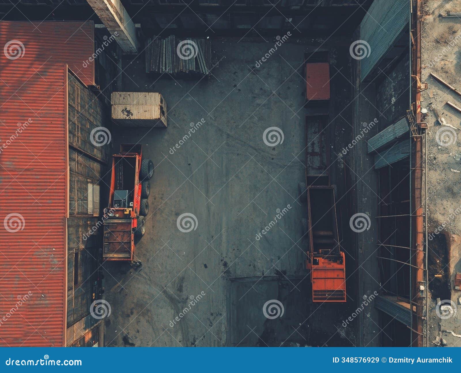 Overhead Perspective of a Structured Warehouse Layout Demonstrating ...