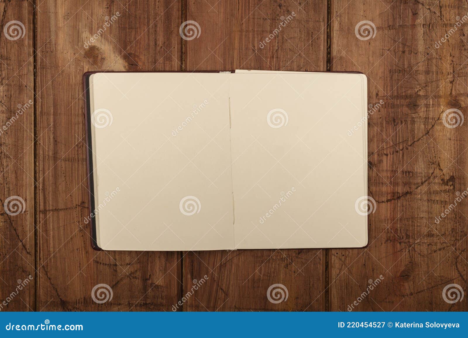 Overhead Photo of Open Journal with Blank Pages Stock Image - Image of ...