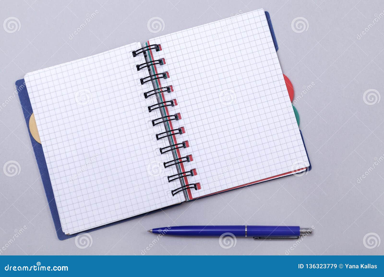 Overhead Photo of an Open Journal Notebook with a Pen, Top View, a ...