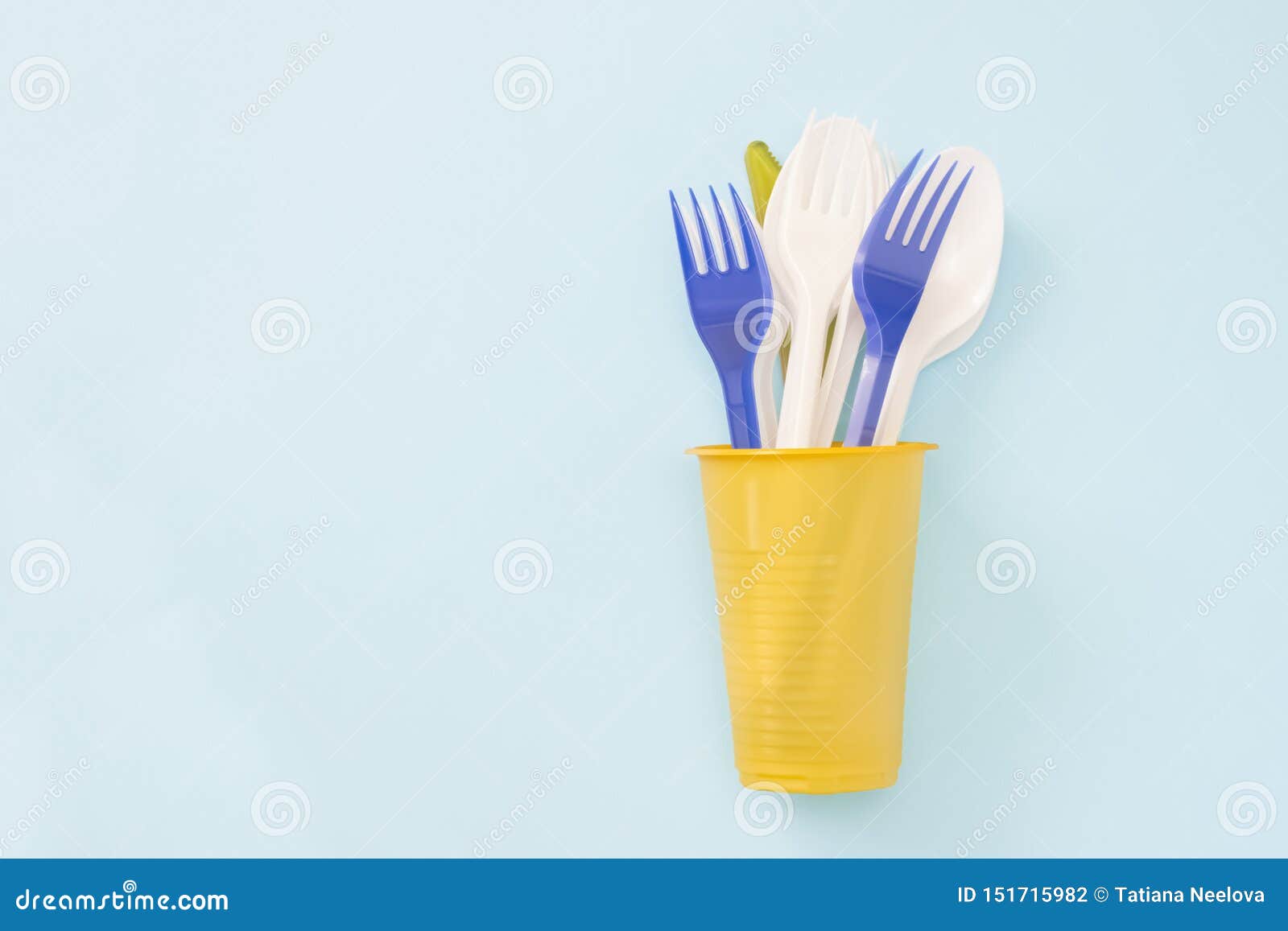 An Overhead Photo of Plastic Garbage. Plastic Disposable Tableware ...