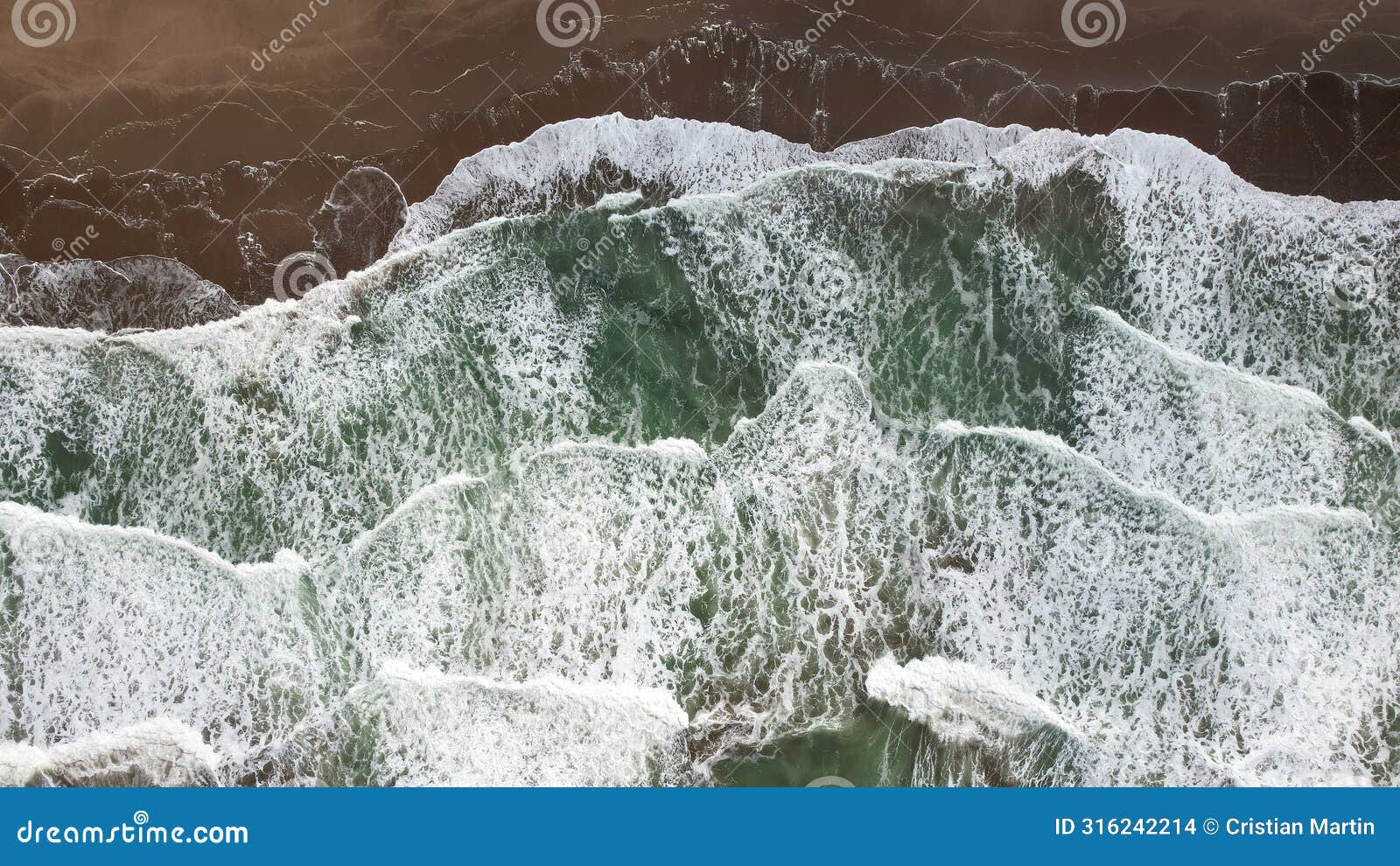 Overhead Photo of Waves Breaking on the Beach Stock Photo - Image of ...