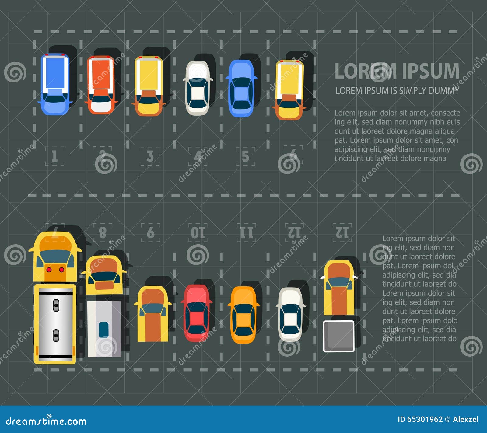 Overhead Point of View Vehicles Stock Vector - Illustration of road ...