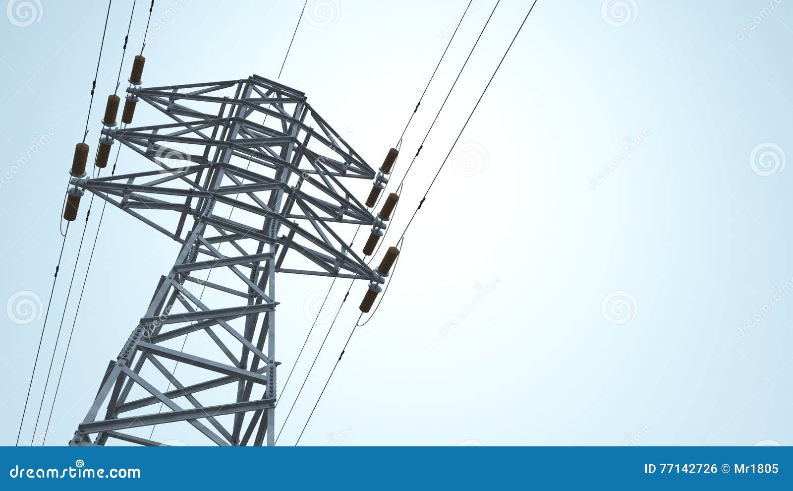 Overhead power line stock illustration. Illustration of grid - 77142726