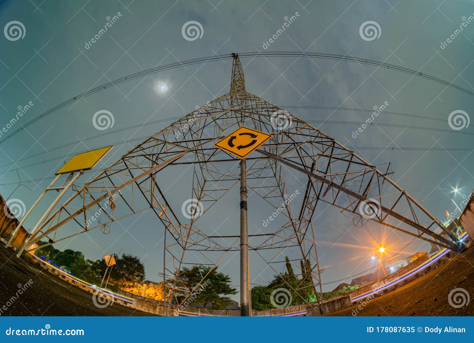 Overhead Power Line or Electric Conduit Tower Stock Image - Image of ...