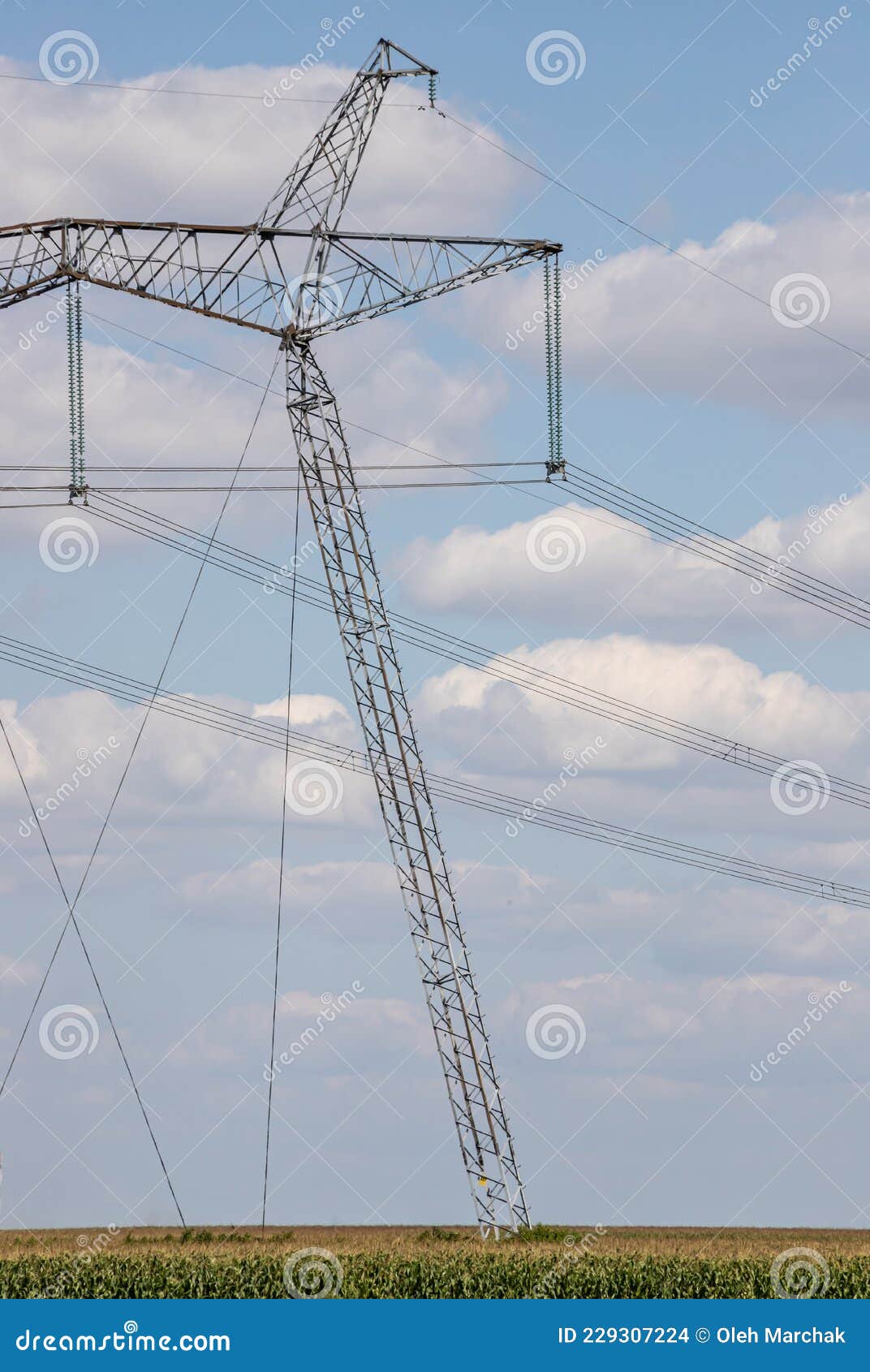 Overhead Power Line, Power Transmission Line, Support of High-voltage ...