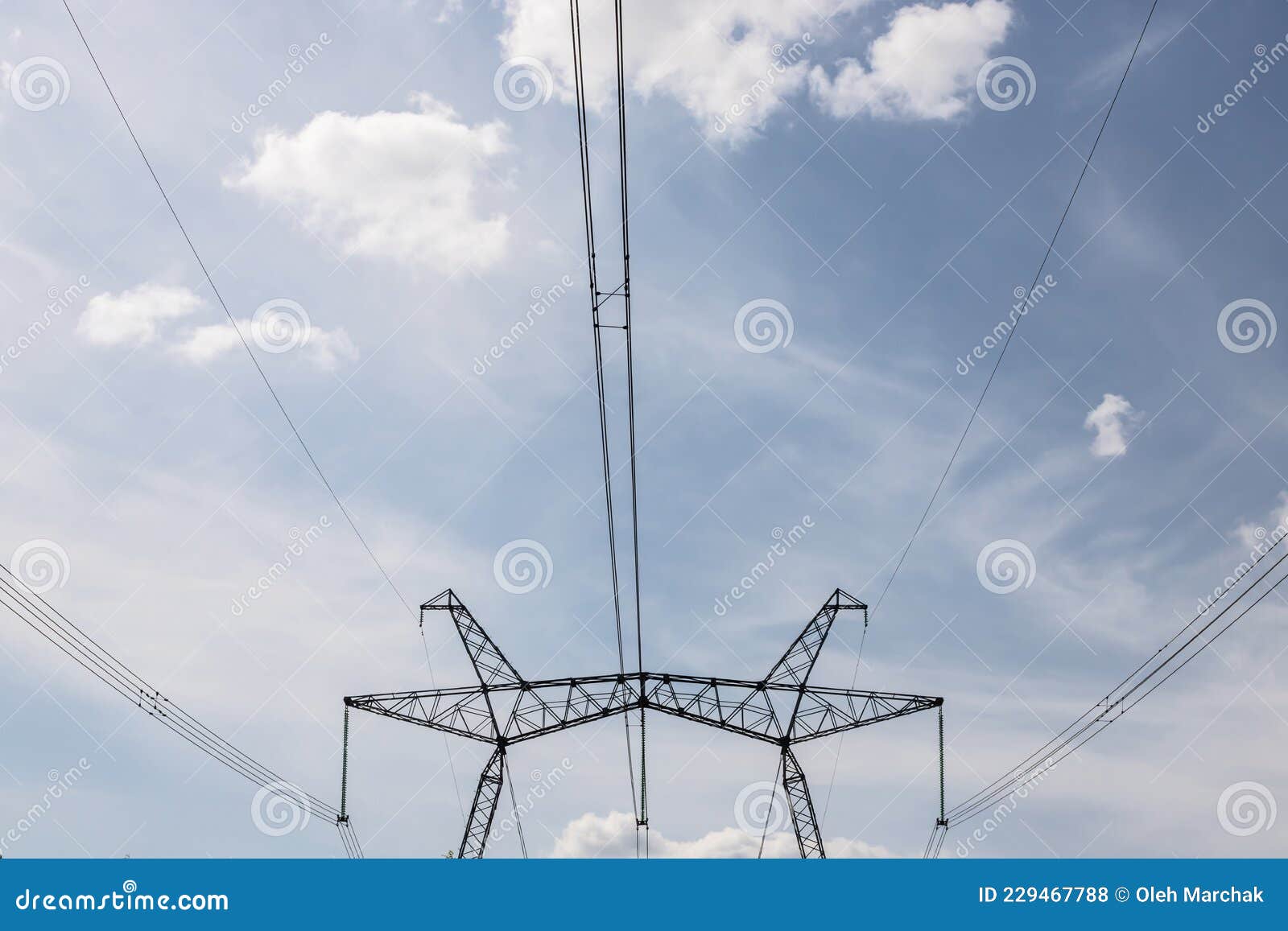 Overhead Power Line, Power Transmission Line, Support of High-voltage ...