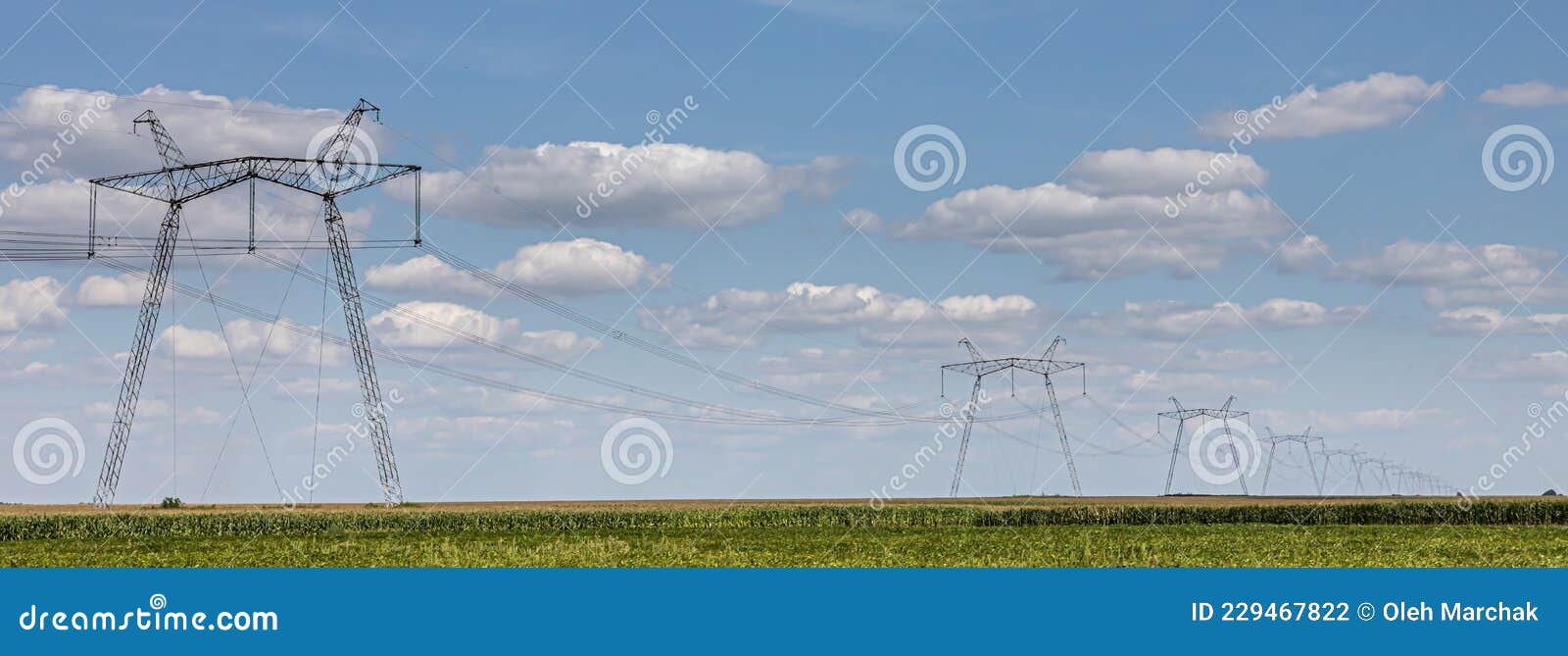 Overhead Power Line, Power Transmission Line, Support of High-voltage ...