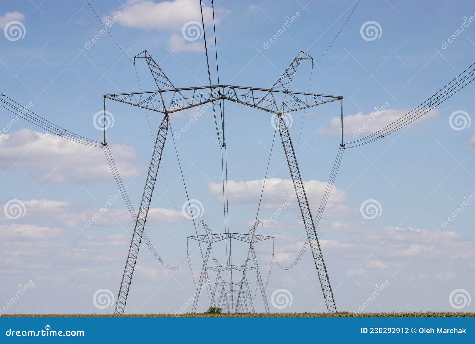 Overhead Power Line, Power Transmission Line, Support of High-voltage ...