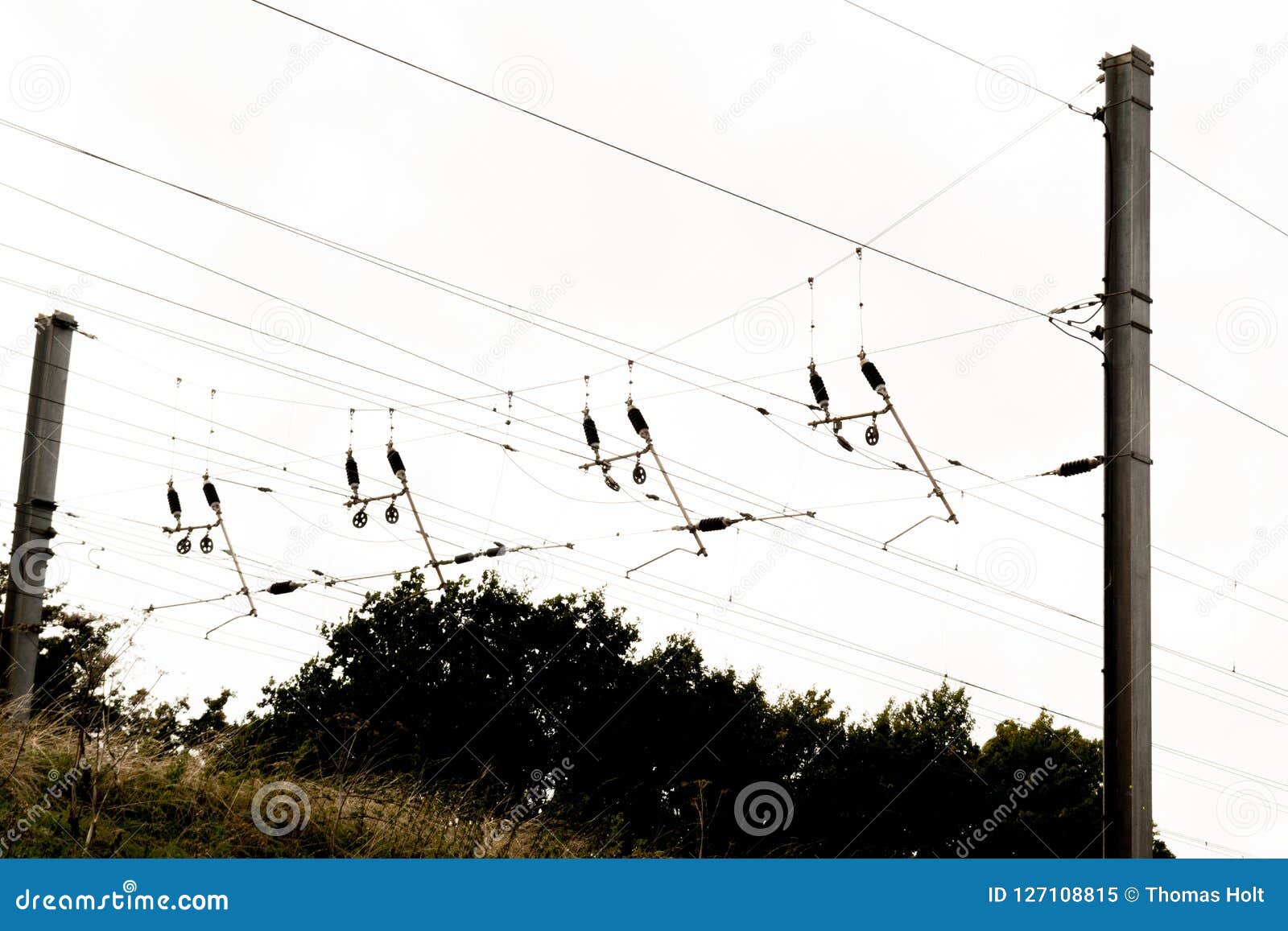 Overhead power lines stock image. Image of overhead - 127108815