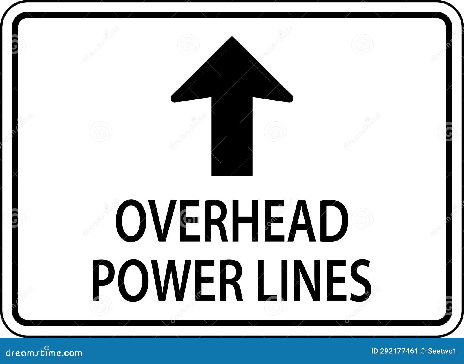 Overhead Power Lines Sign stock vector. Illustration of high - 292177461