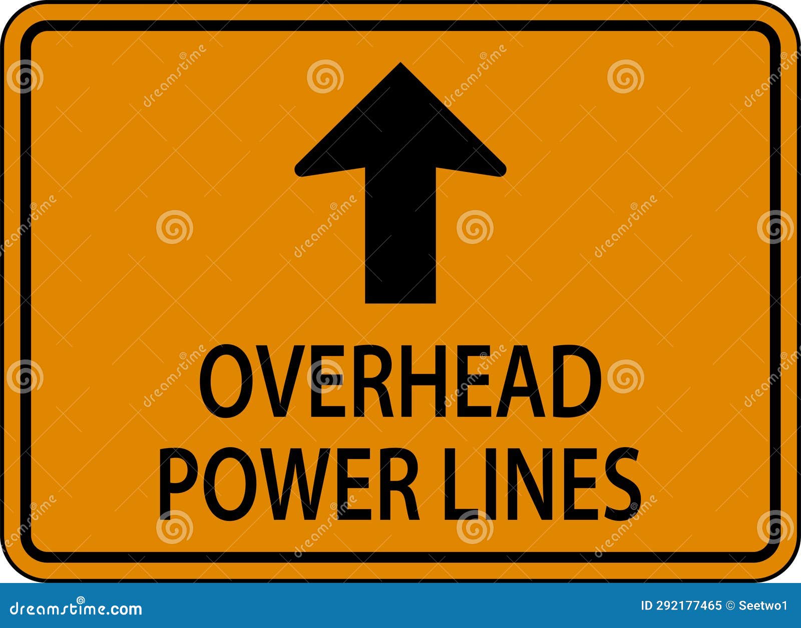 Overhead Power Lines Sign stock illustration. Illustration of electric ...