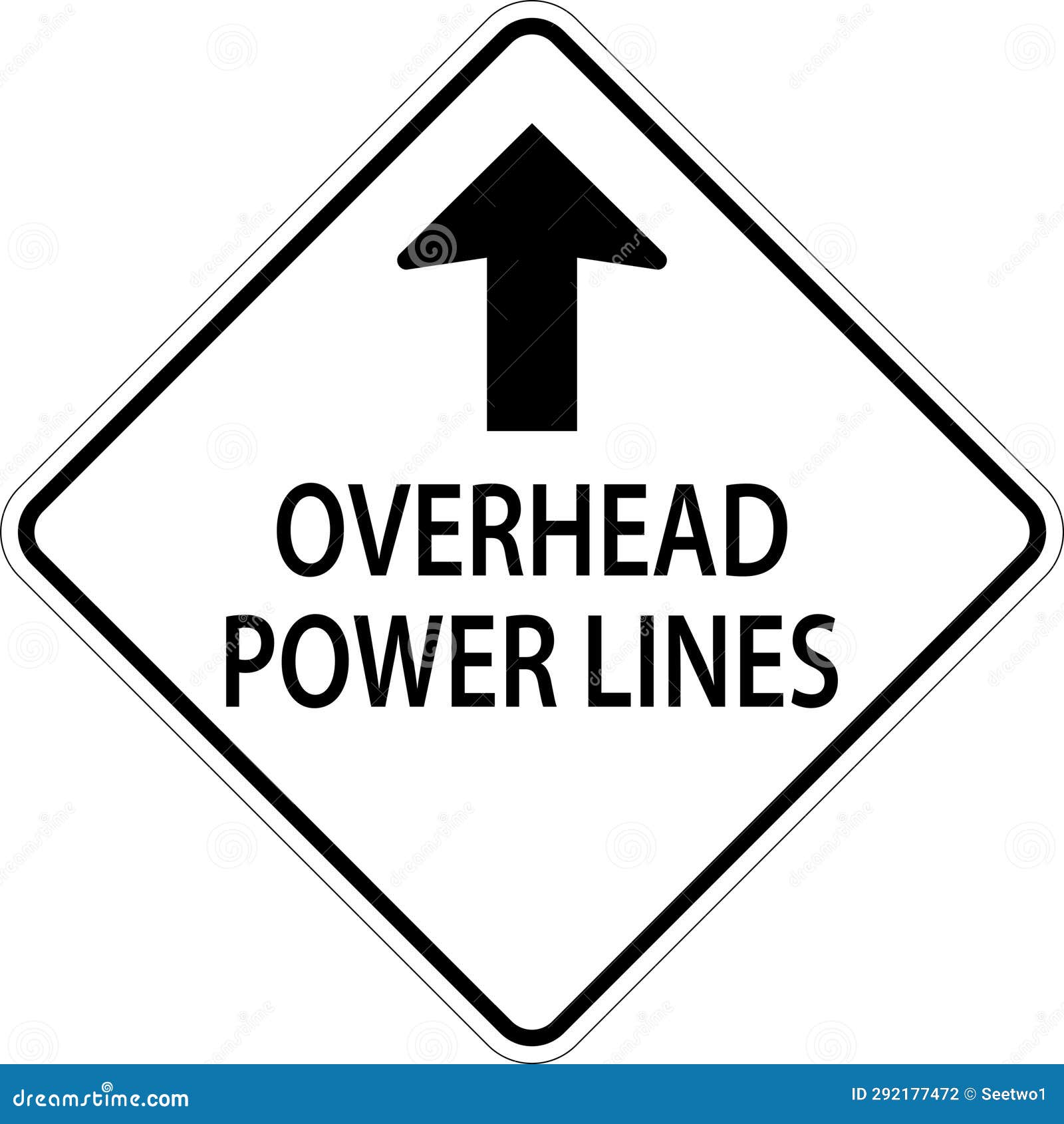Overhead Power Lines Sign stock illustration. Illustration of arrow ...
