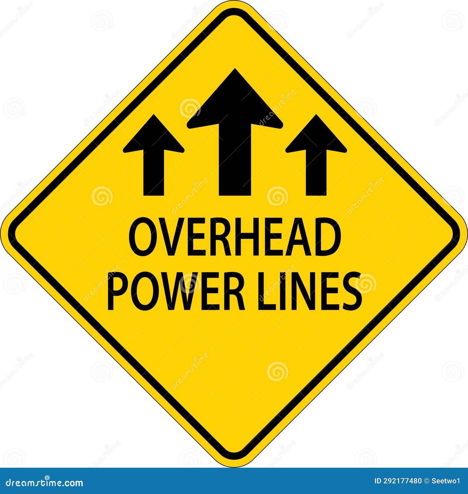 Overhead Power Line. Flat Vector Illustration Isolated On White ...