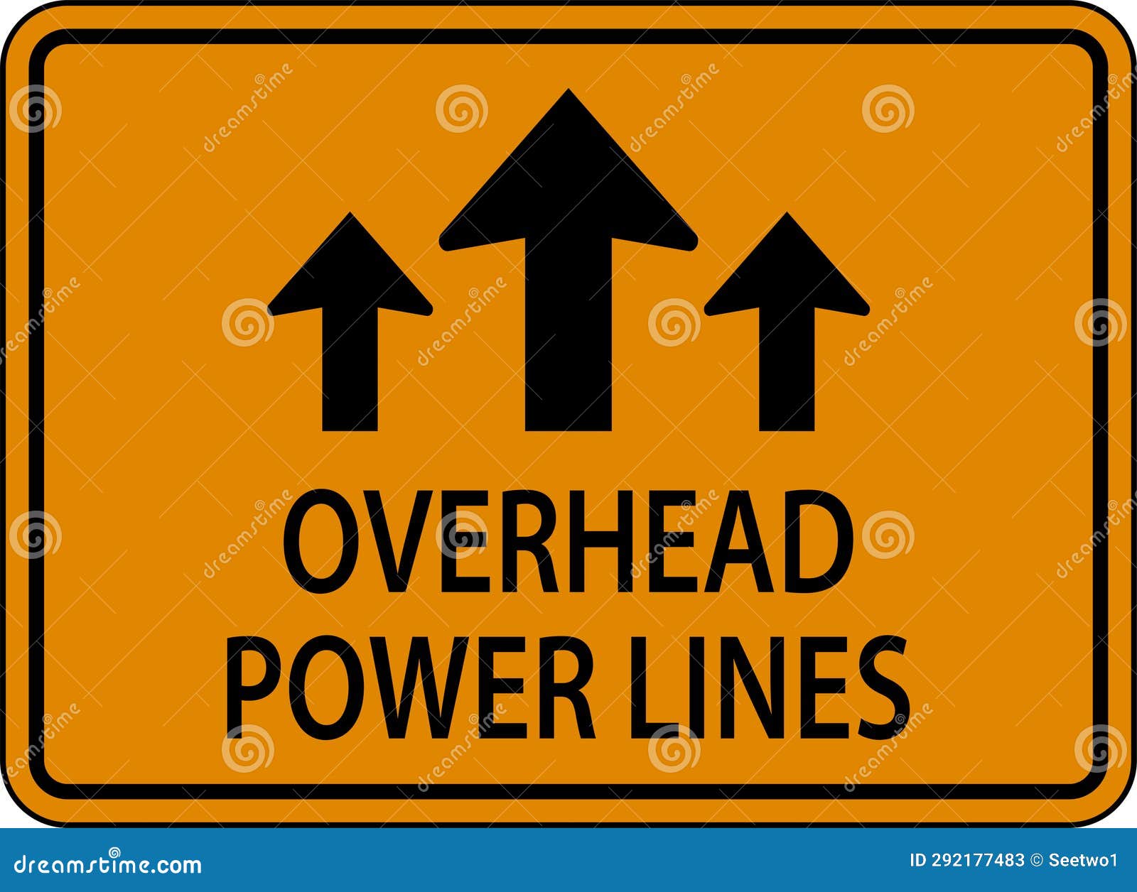 Overhead Power Lines Sign stock vector. Illustration of information ...