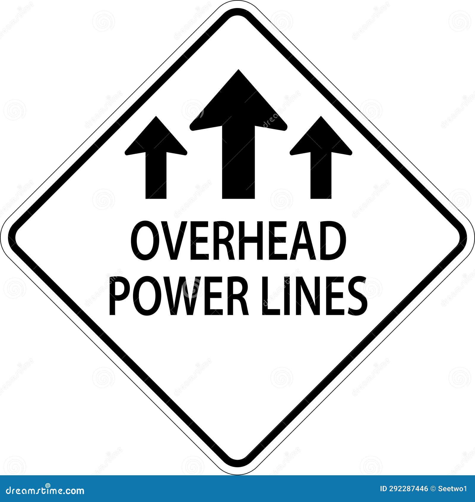 Overhead Power Lines Sign stock vector. Illustration of industrial ...