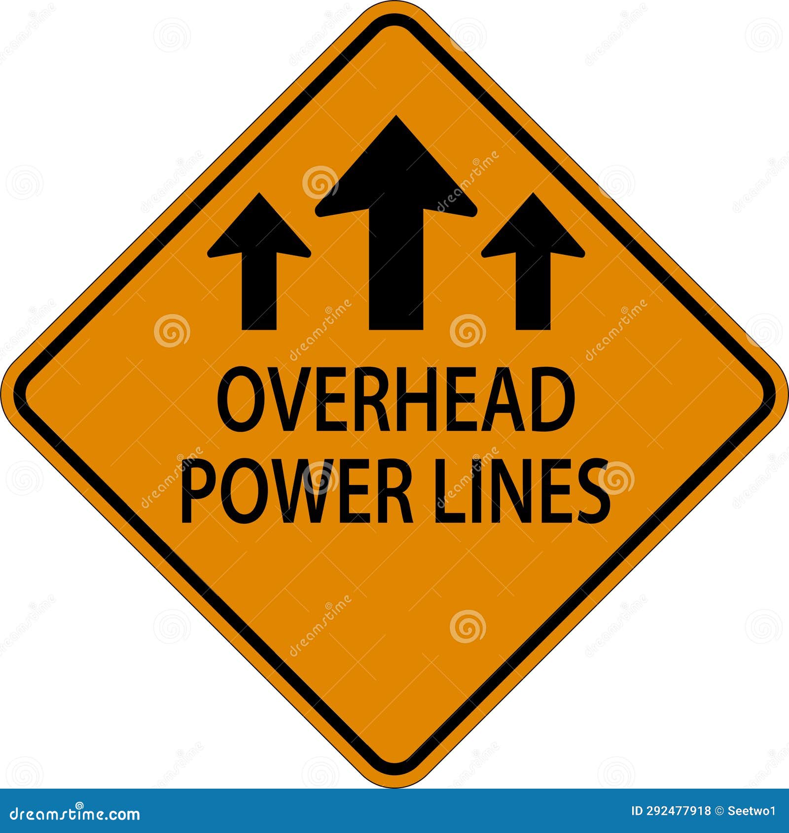 Overhead Power Lines Sign stock vector. Illustration of cable - 292477918
