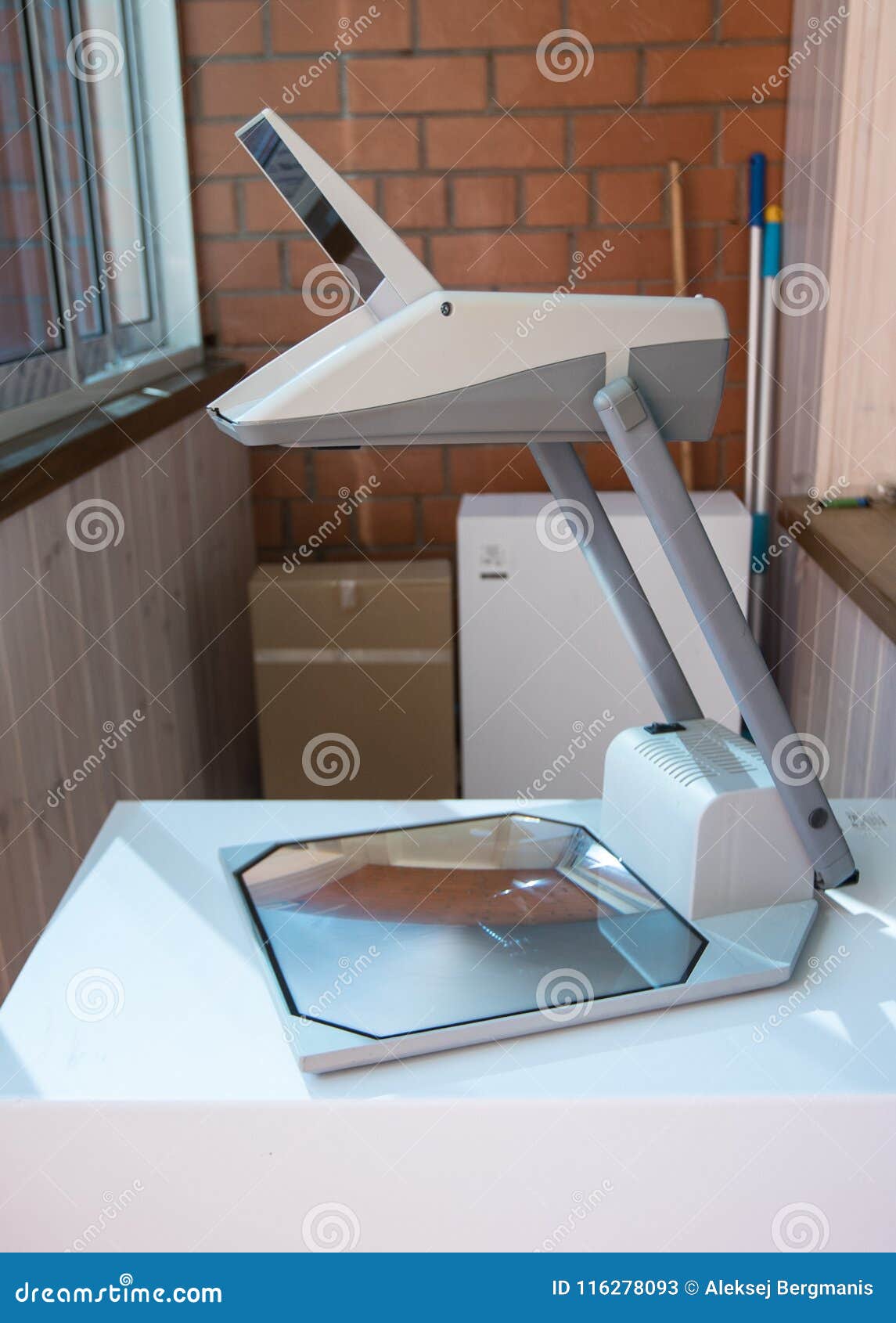 Overhead Projector for Presentation at Home on Balcony Stock Image ...