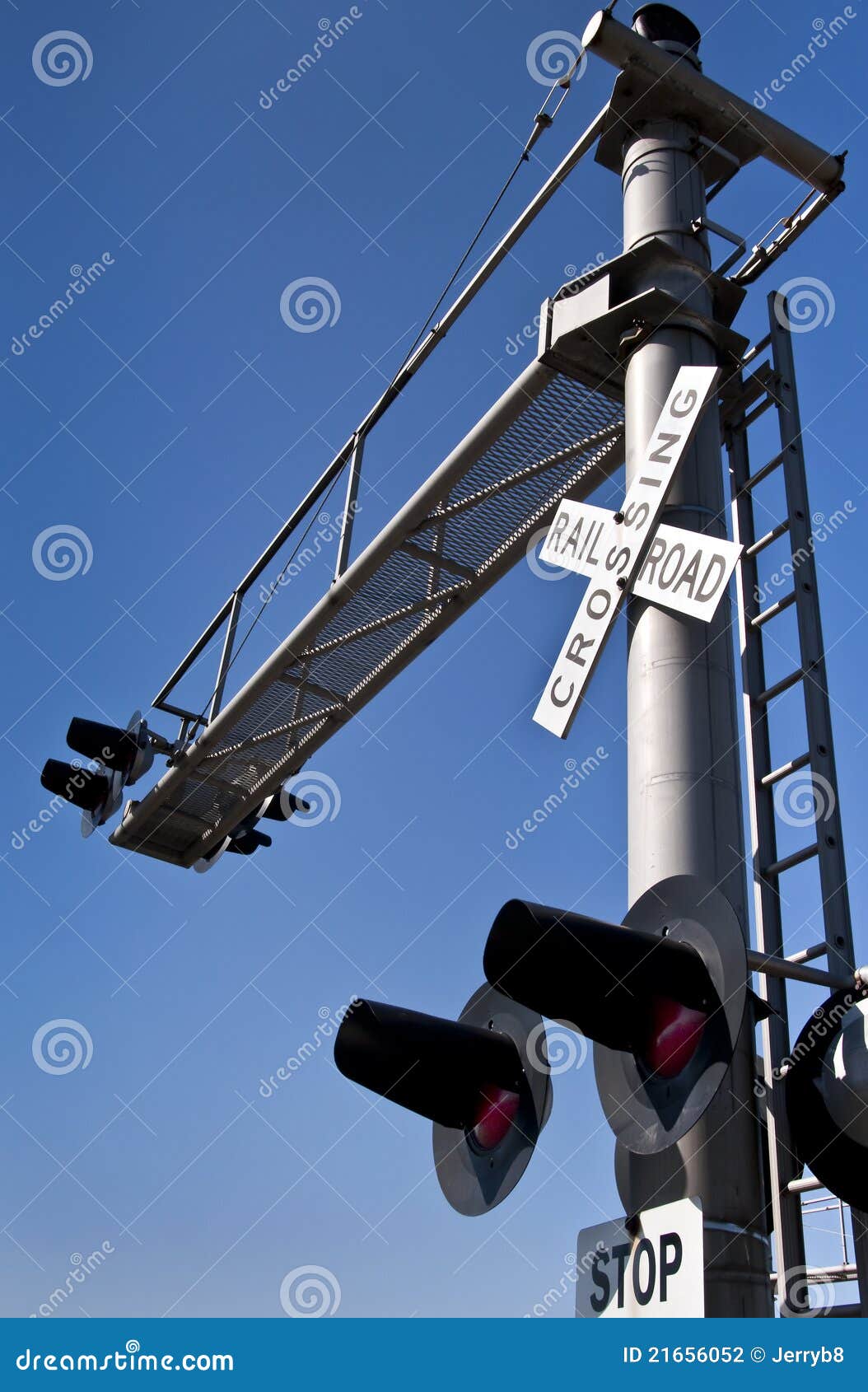 Overhead Railroad Crossing stock photo. Image of roads - 21656052