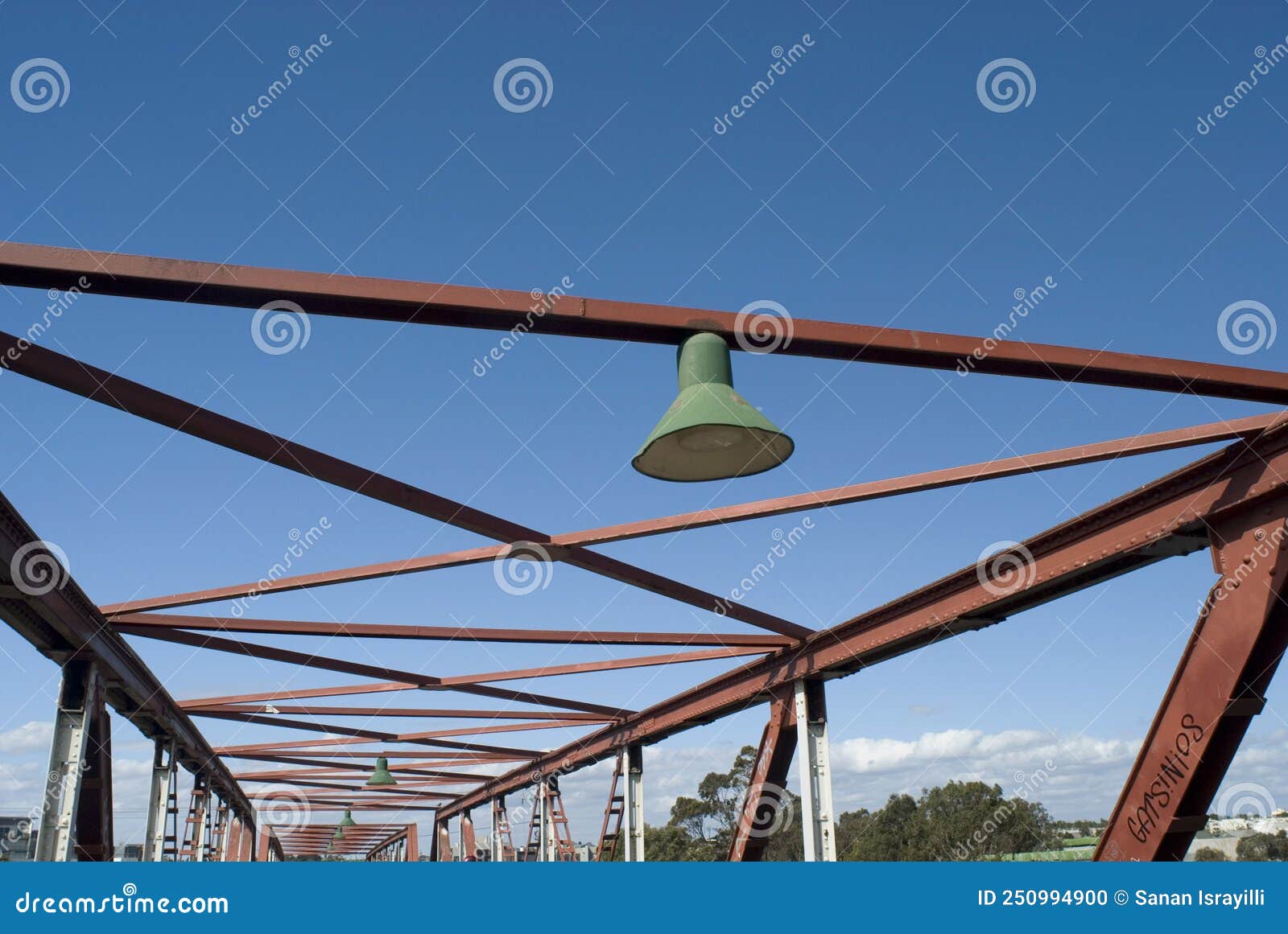 Overhead Rusty Girders of a Bridge Structure Stock Photo - Image of ...
