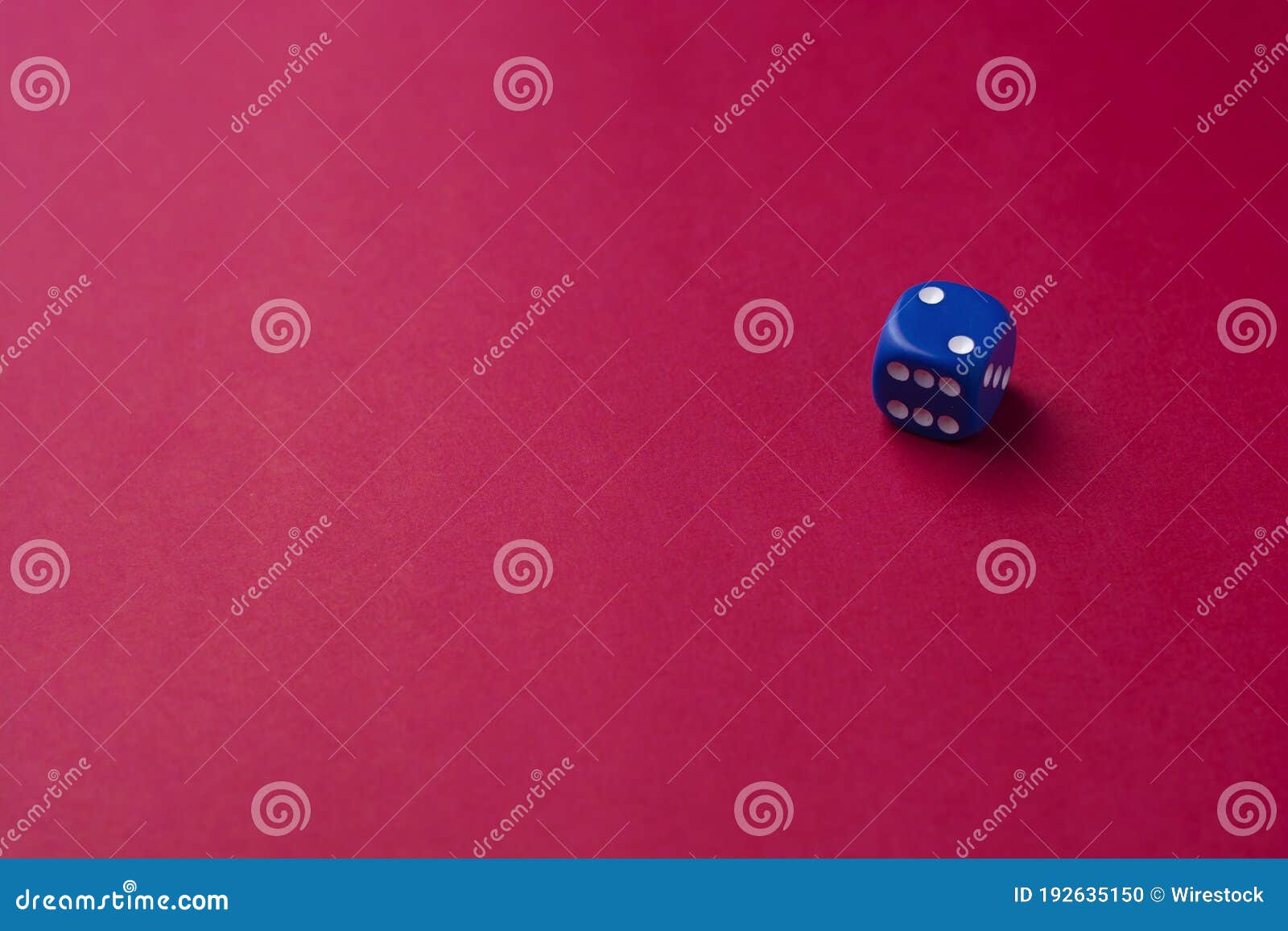 Overhead Shot of Blue Dice Isolated on a Pink Background Stock Photo ...