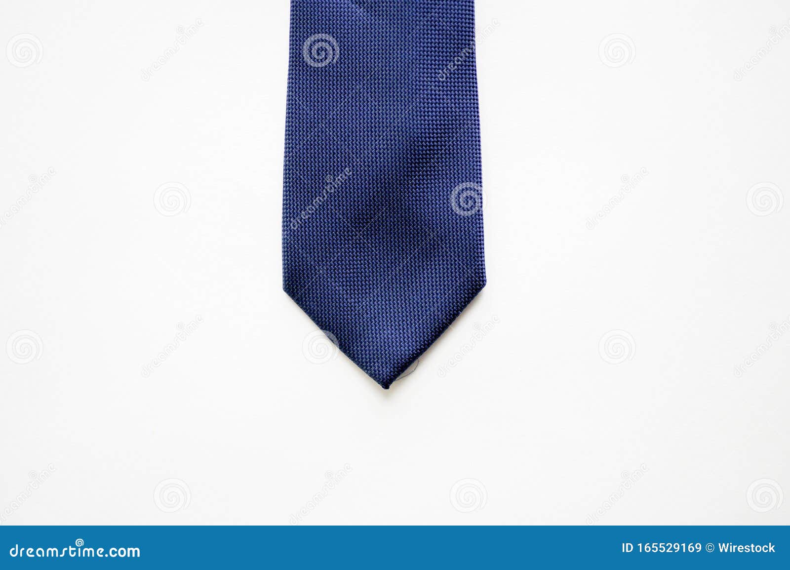 Overhead Shot of a Blue Tie on a White Surface Stock Image - Image of ...