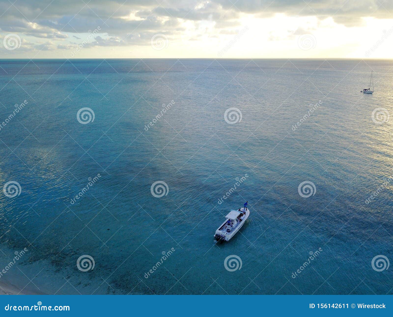 Overhead Shot of a Boat in the Sea in Exuma Stock Image - Image of ...