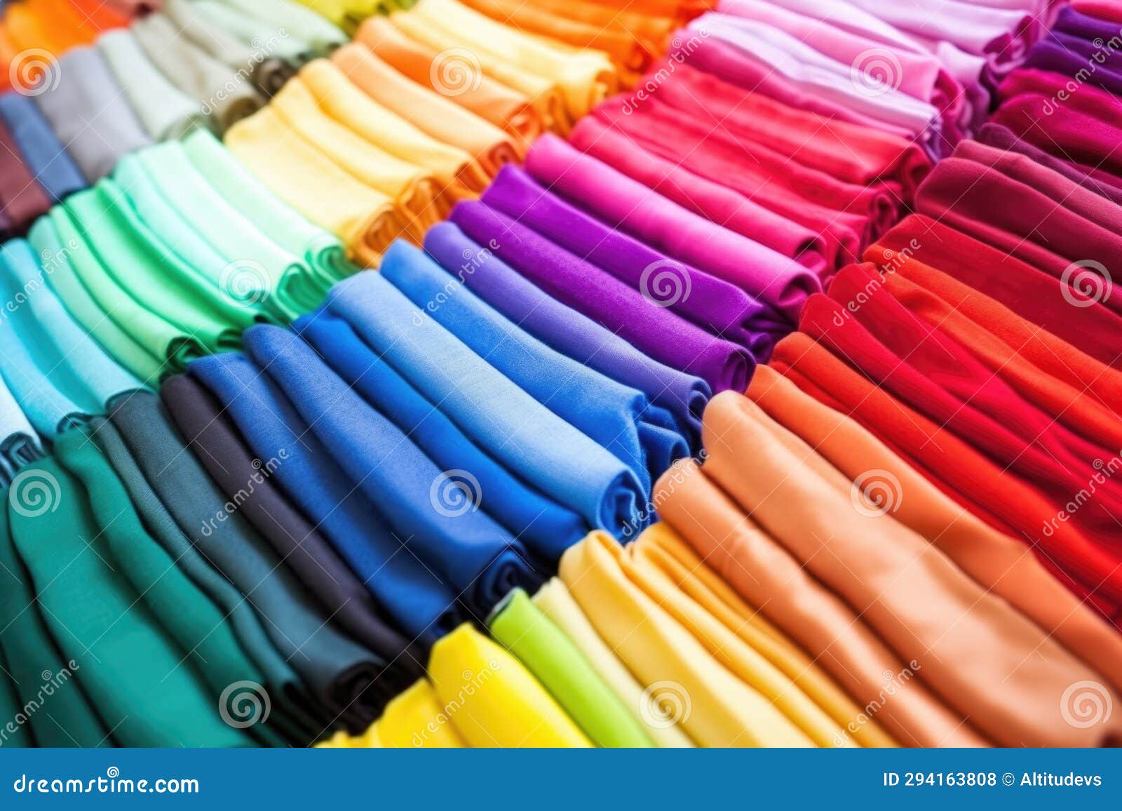 Overhead Shot of Bright Colored Fabric Swatches Stock Illustration ...