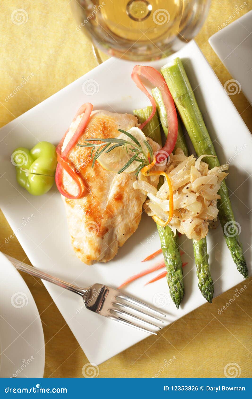 Overhead Shot of Chicken Dinner Stock Photo - Image of cooked, cook ...