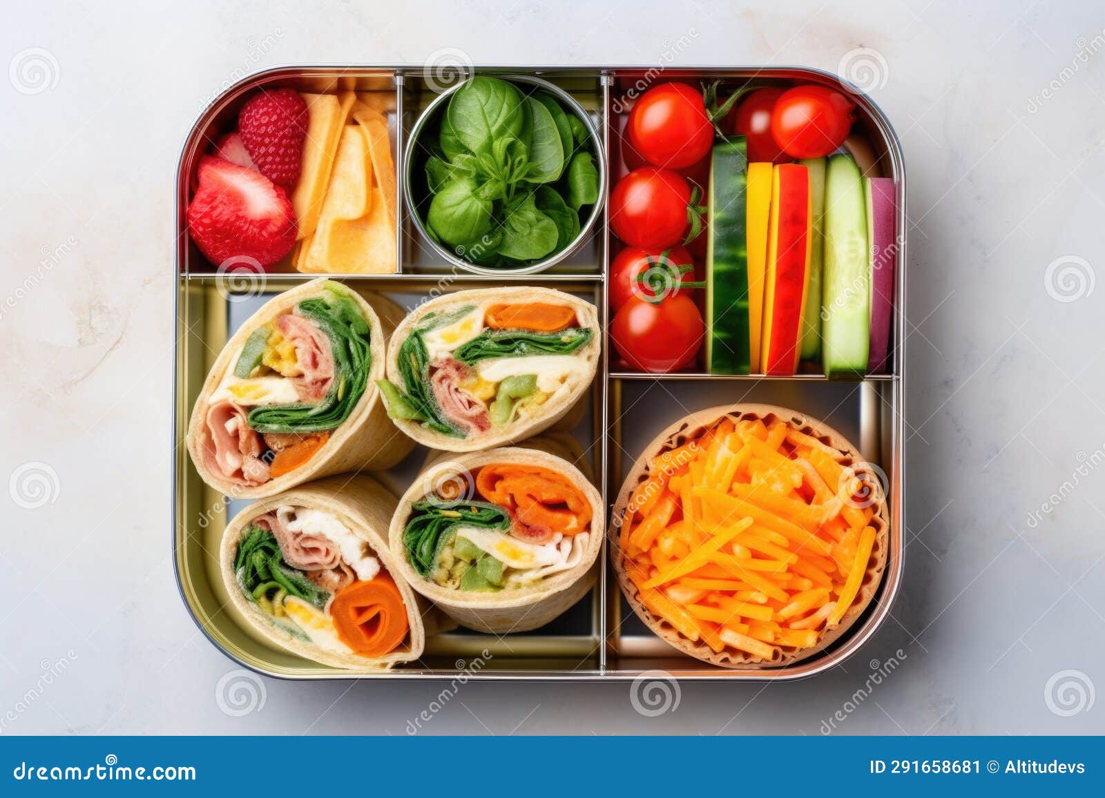 Overhead Shot of a Childs Packed Lunch Stock Image - Image of prep ...