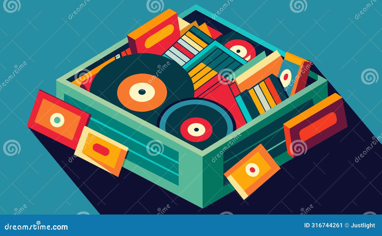 An Overhead Shot Of A Crate Of Records Being Flipped Through The ...