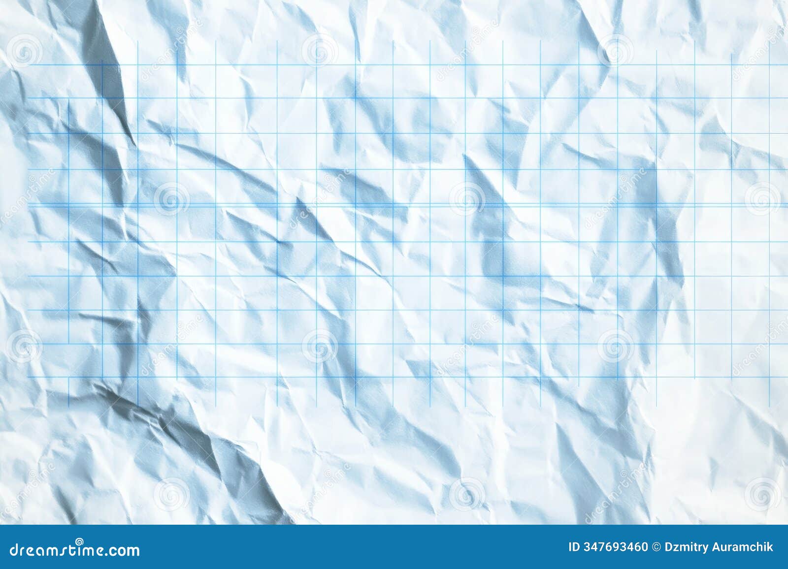 An Overhead Shot of a Crumpled White Grid Paper Background. Stock Photo ...