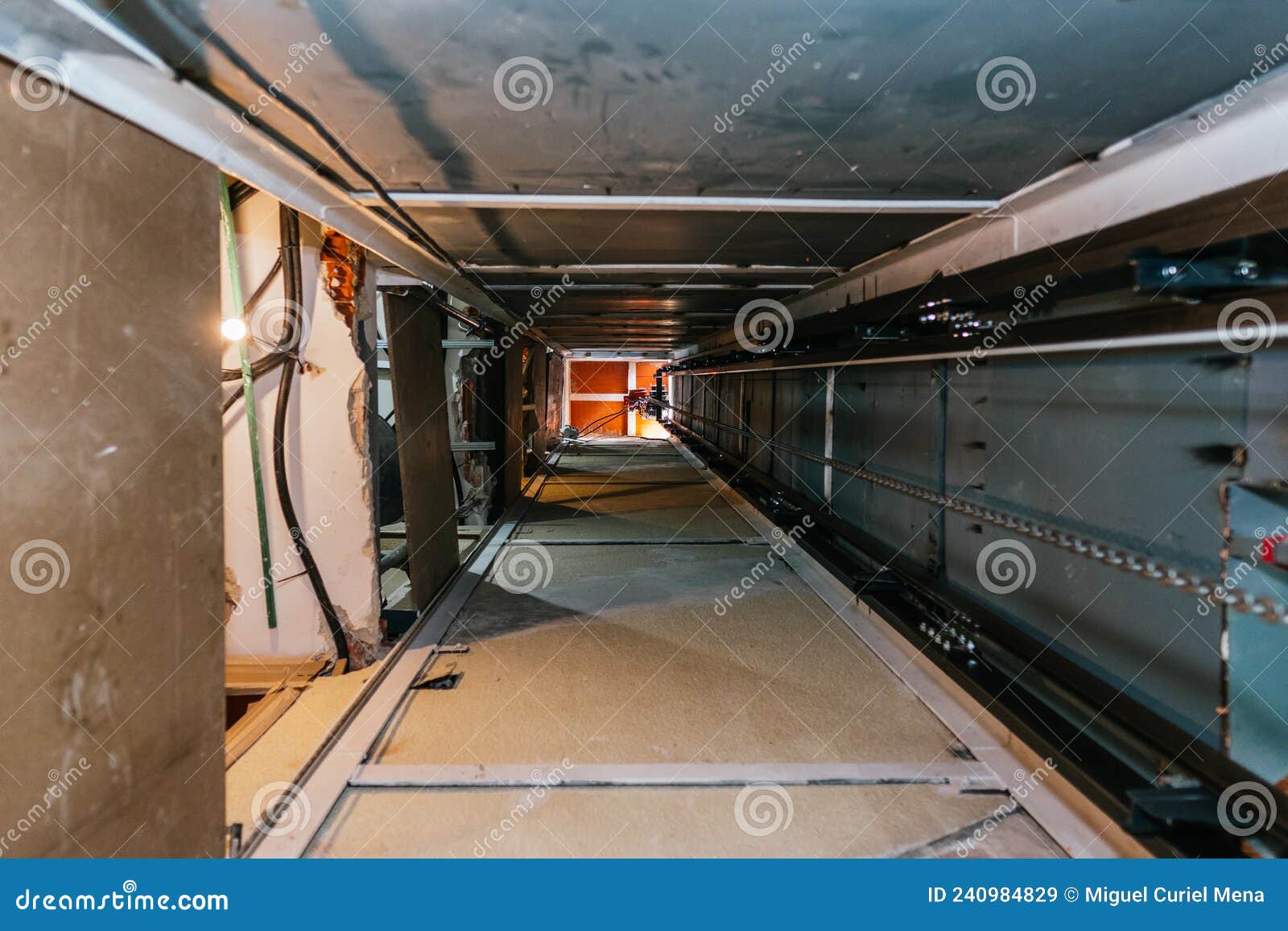 Overhead Shot of an Elevator Tunnel Under the Construction Stock Image ...