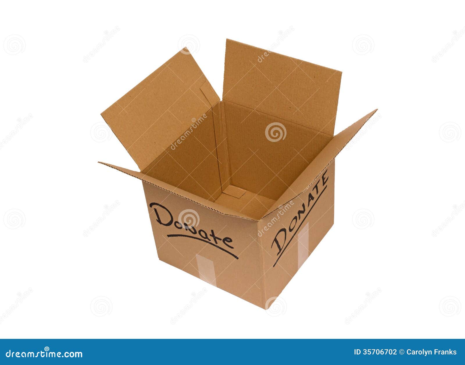 Overhead Shot of Empty Donation Box Stock Photo - Image of horizontal ...