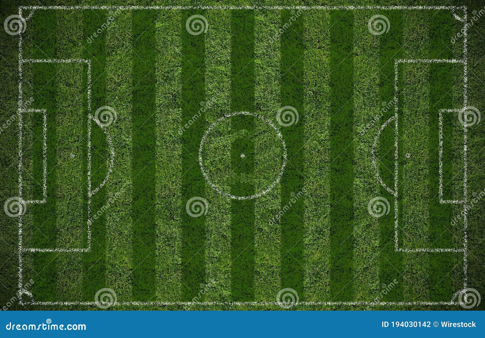Overhead Shot of an Empty Green Soccer Field Stock Illustration ...