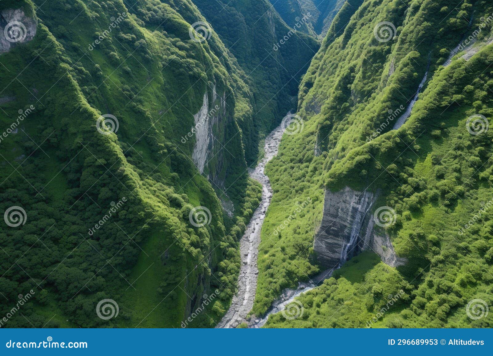 Overhead Shot of a Hanging Valley Created by Glaciation Stock Image ...