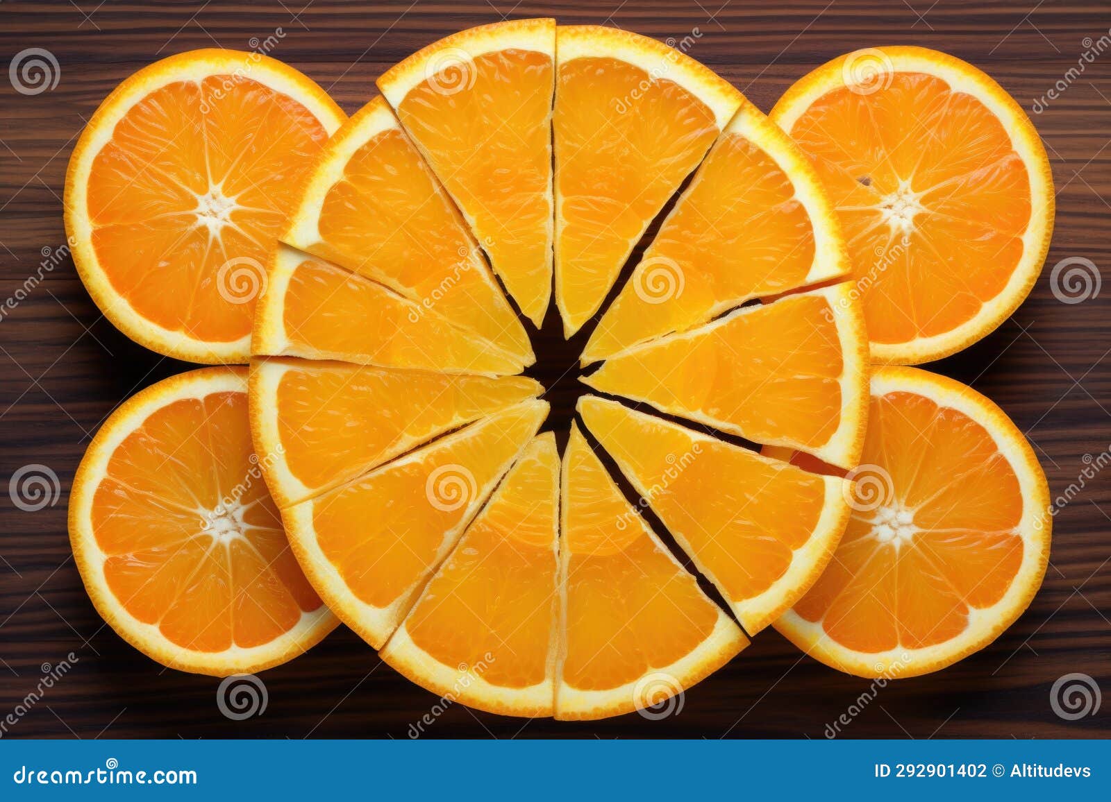 Overhead Shot of a Mandarin Split into Sections Stock Photo - Image of ...