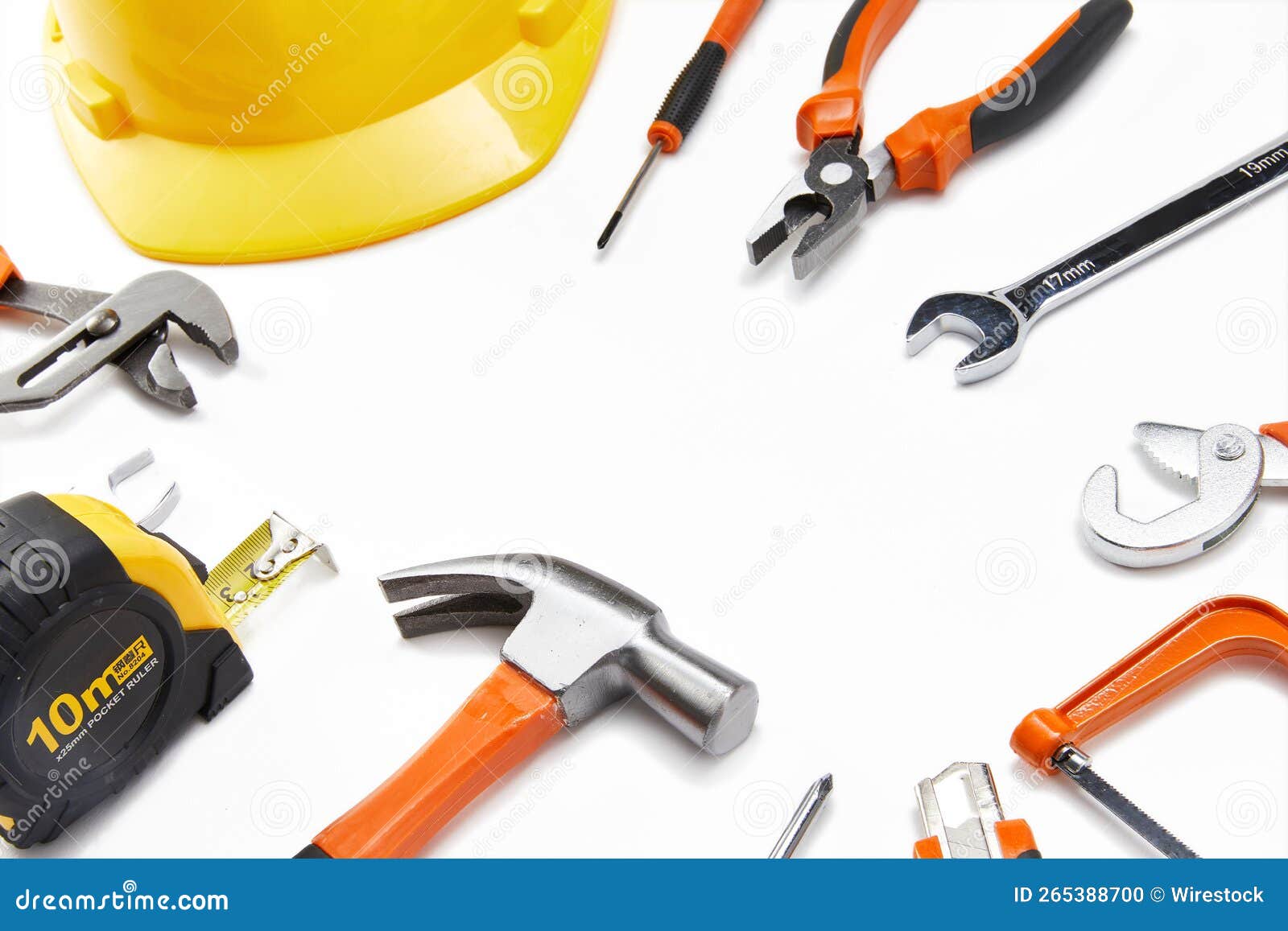 Overhead Shot of a Mechanical Tools on White Background Stock Photo ...