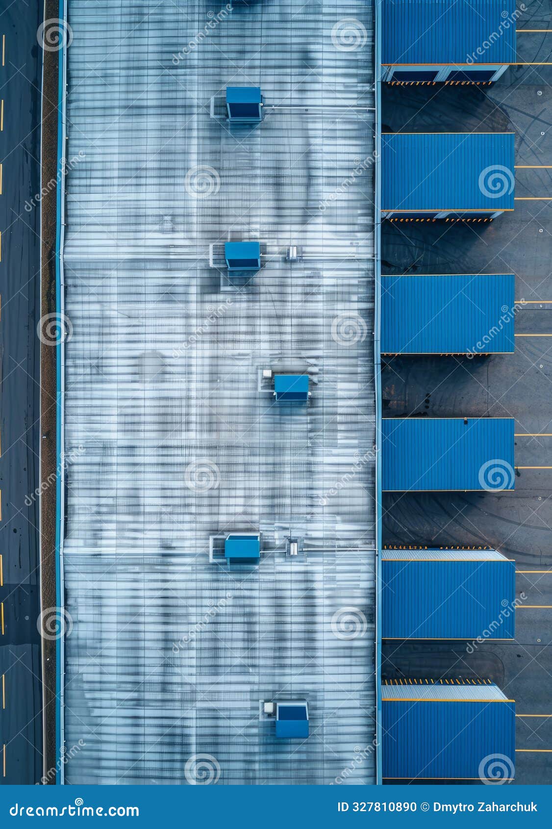 Overhead Shot of a Modern Climate-controlled Storage Facility with Rows ...