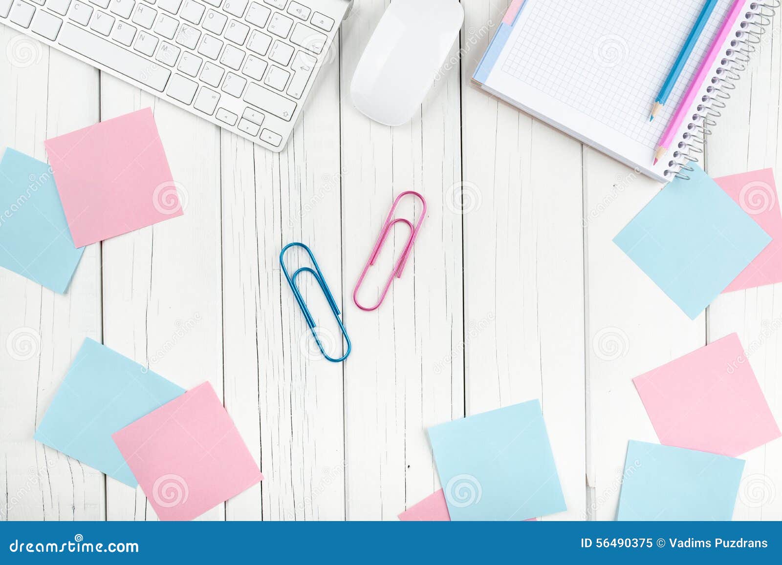 Overhead Shot of Office Desk Stock Image - Image of desk, laptop: 56490375