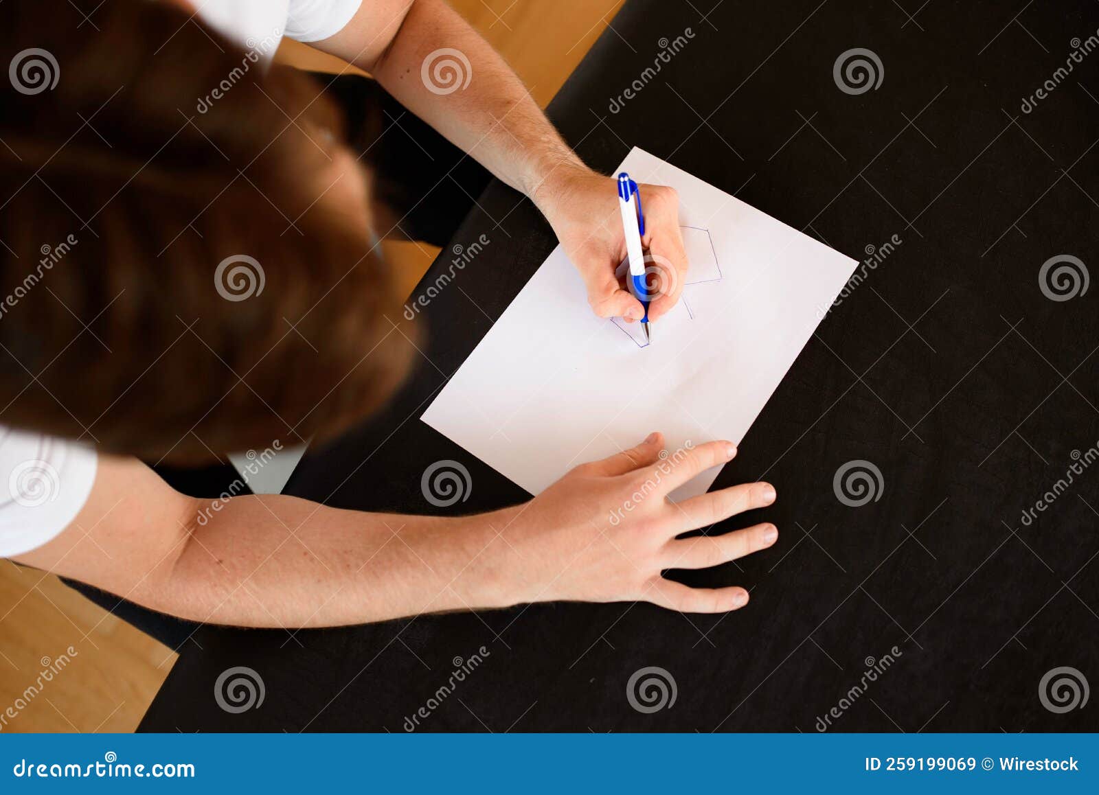 Overhead Shot of a Person Drawing Stock Image - Image of treatment ...